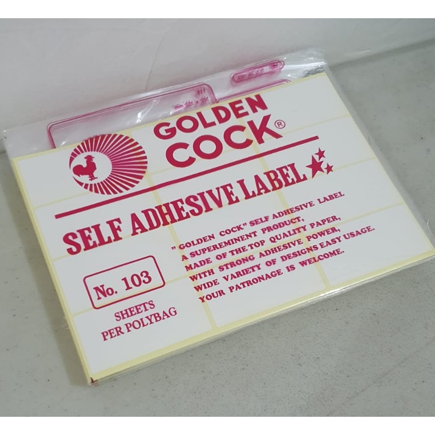 Jual Label Undangan / Label Nama Putih Polos Golden Cock Tipe 103 Harga ...