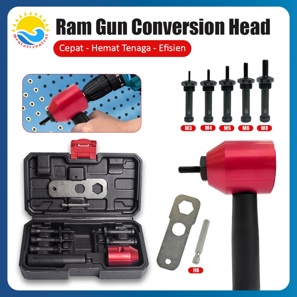 Jual nibbler Rivet Gun Adaptor for Cordless Drill Konverter Tang Rivet ...
