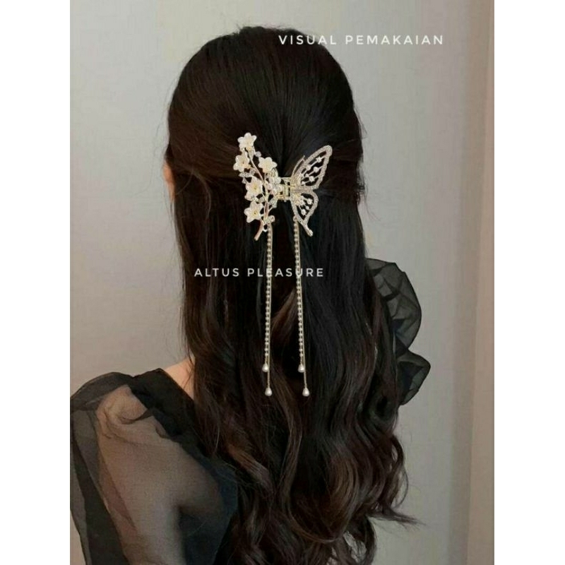 Jual Jepit Rambut Butterfly Premium Besi Gold Alloy - Aksesoris Hiasan ...