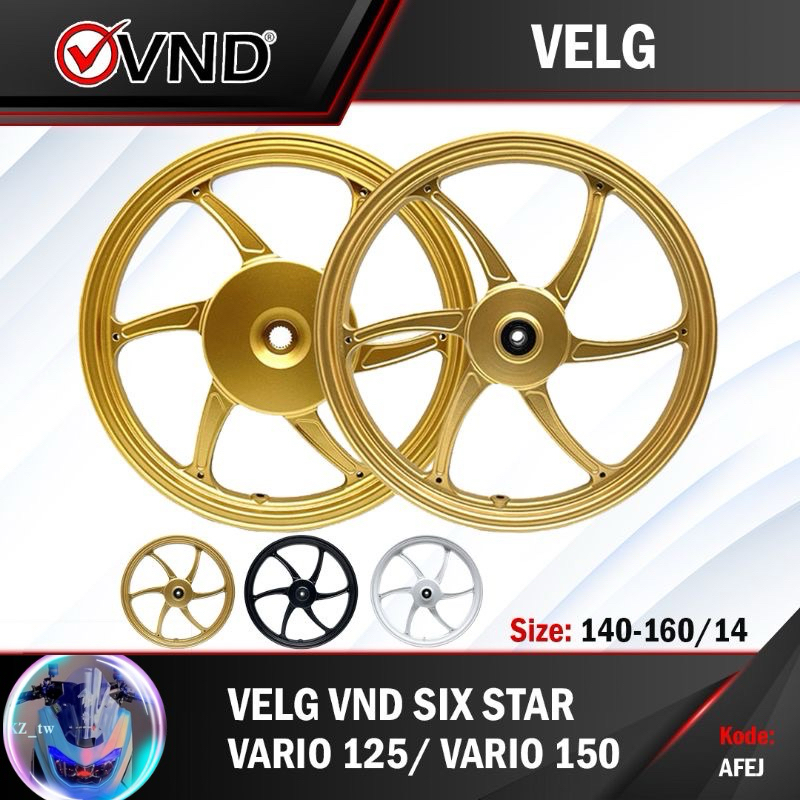 Jual Velg Racing VND Six Star 140x14 & 160x14 - Vario 125/ Vario 150 ...