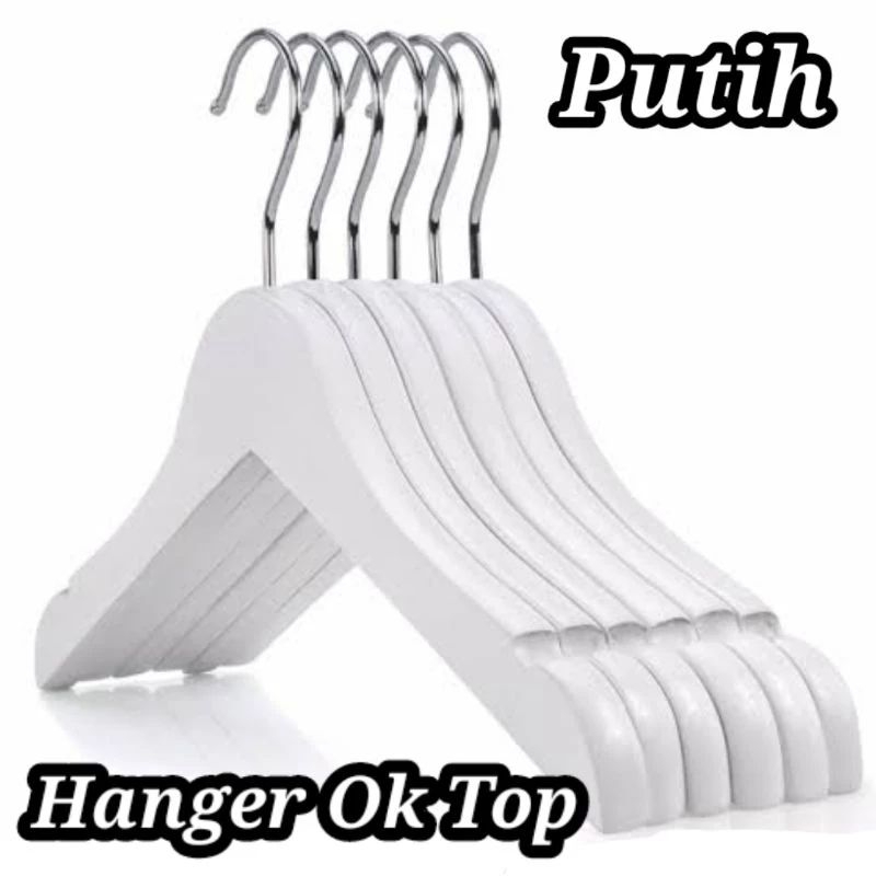 Jual Hanger Kayu Dewasa Premium Warna Putih ( 1 Pcs ) | Shopee Indonesia