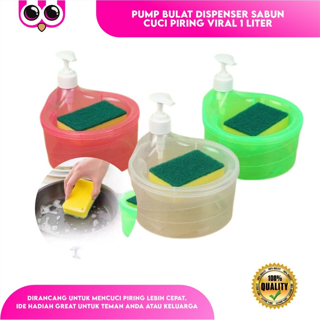 Jual PUMP BULAT DISPENSER SABUN CUCI PIRING VIRAL 1 LITER TEMPAT SABUN ...