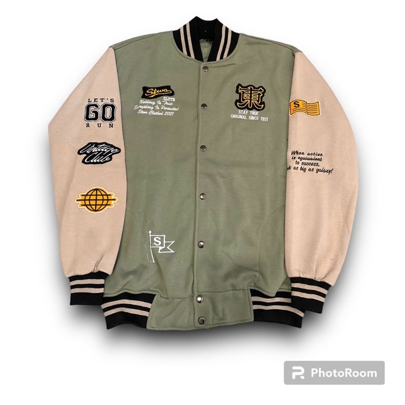Jual Jakket Varsity Baseball full bordir pria dan wanita bahan Flace ...