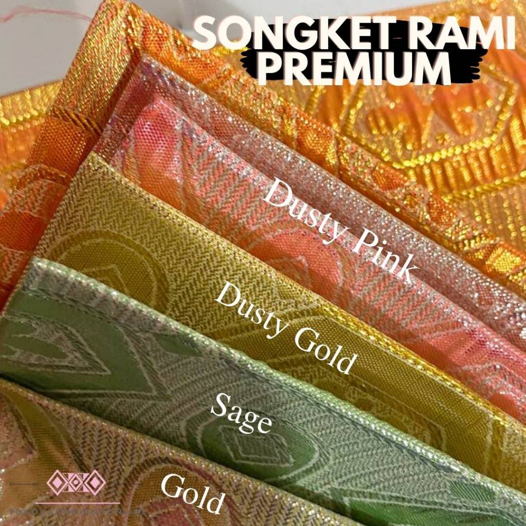 Jual Kain Rami Songket Nusantara Golden Kilap Premium Motif Abstract ...