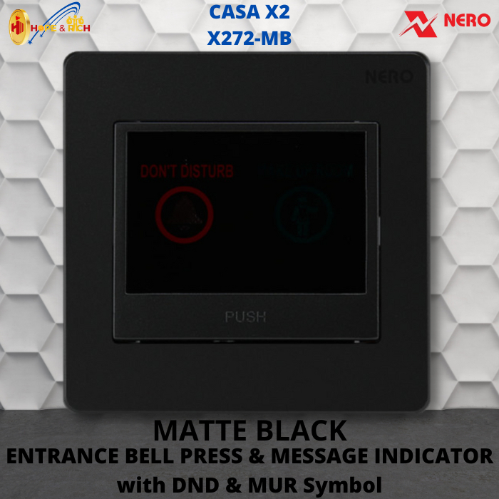 Jual Nero CASA Matte Black X272-Entrance Bell Press & Message Indicator ...