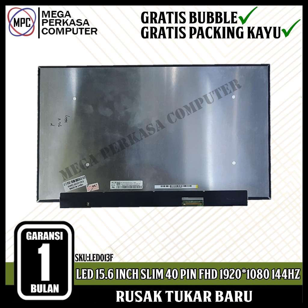 Jual LCD LED LAPTOP 15.6 INCH SLIM 40PIN FHD 1920 X1080 144Hz | Shopee ...