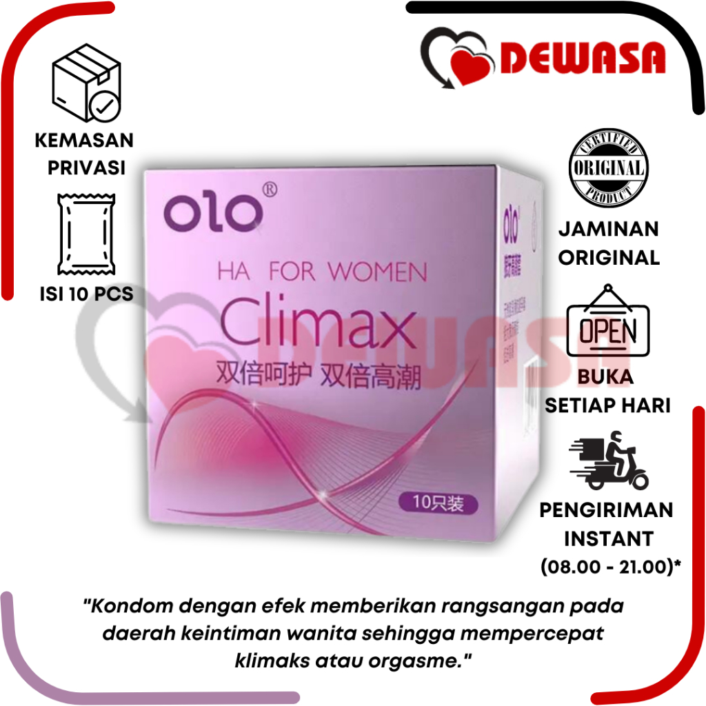 Jual OLO Kondom 001 Hyaluronic Orgasm - 10 Pcs (Condom Climax for Women) | Shopee Indonesia