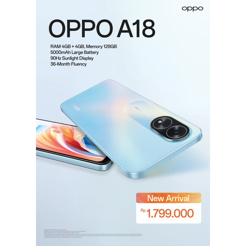 Jual OPPO A18 RAM 4/128GB GARANSI RESMI | Shopee Indonesia