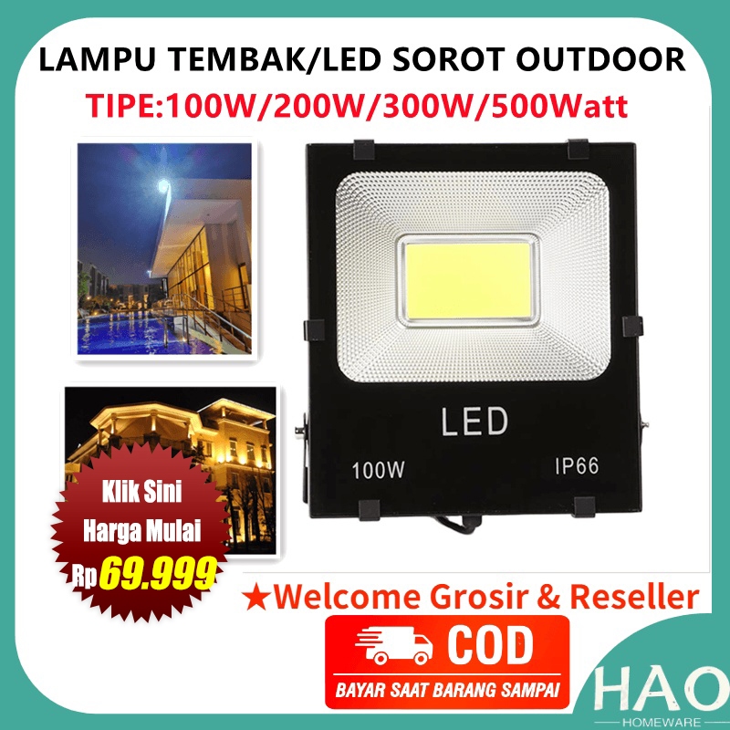 Jual Lampu LED sorot 100/200/300/500Watt/lampu tembak flood light/Lampu sorot outdoor Merek ...
