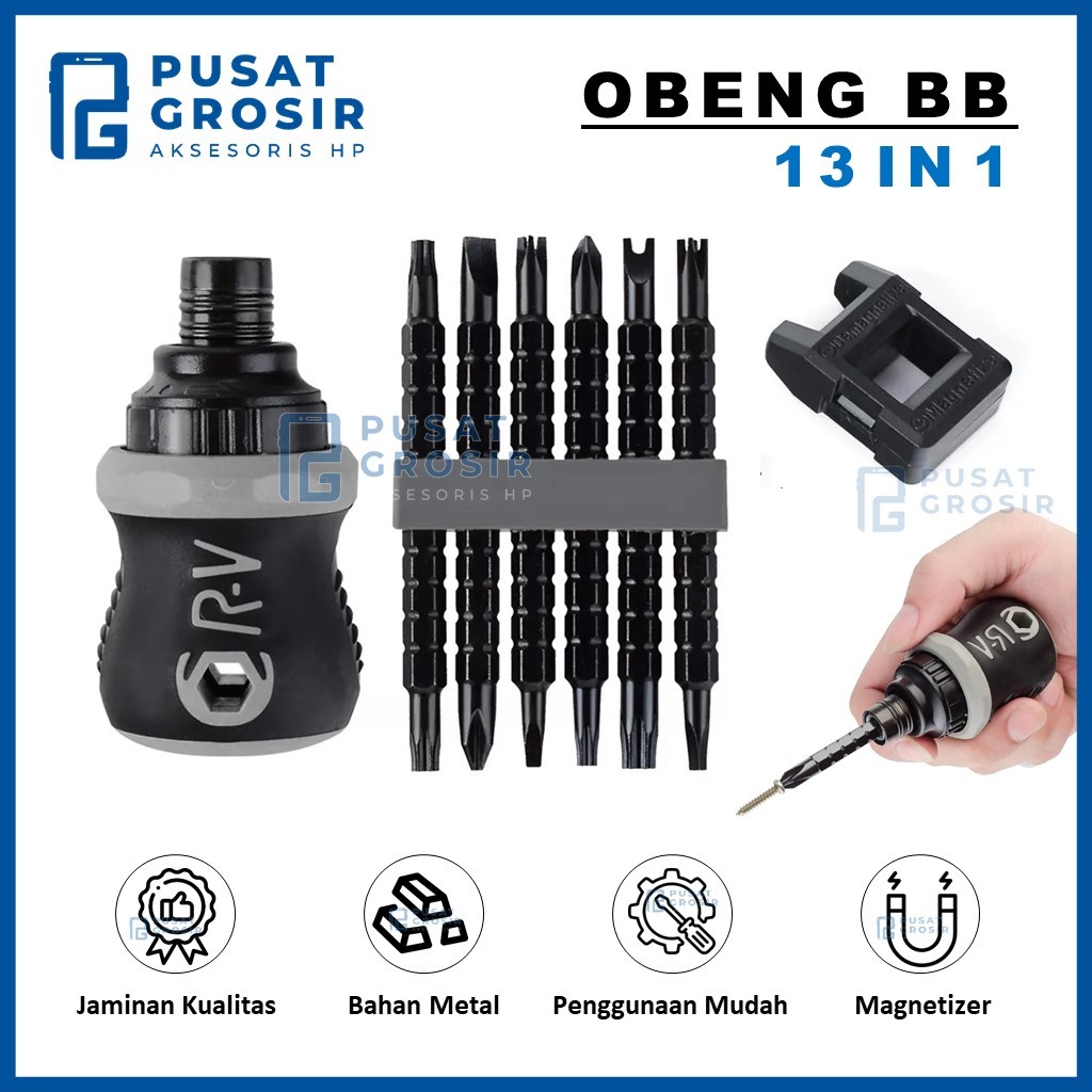 Jual Obeng set 13in1 BB Buntek CRV 2 arah Bolak Balik obeng set mini ...
