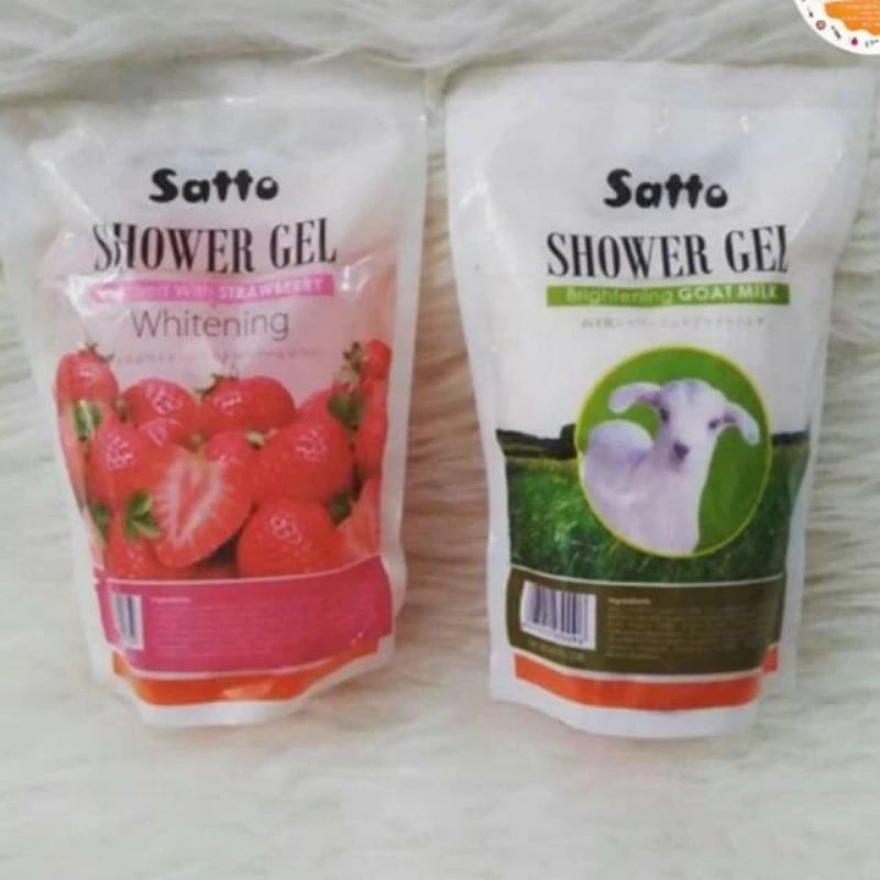Jual satto shower gel goat milk / Satto shower gel strawberry 500ml | Shopee Indonesia