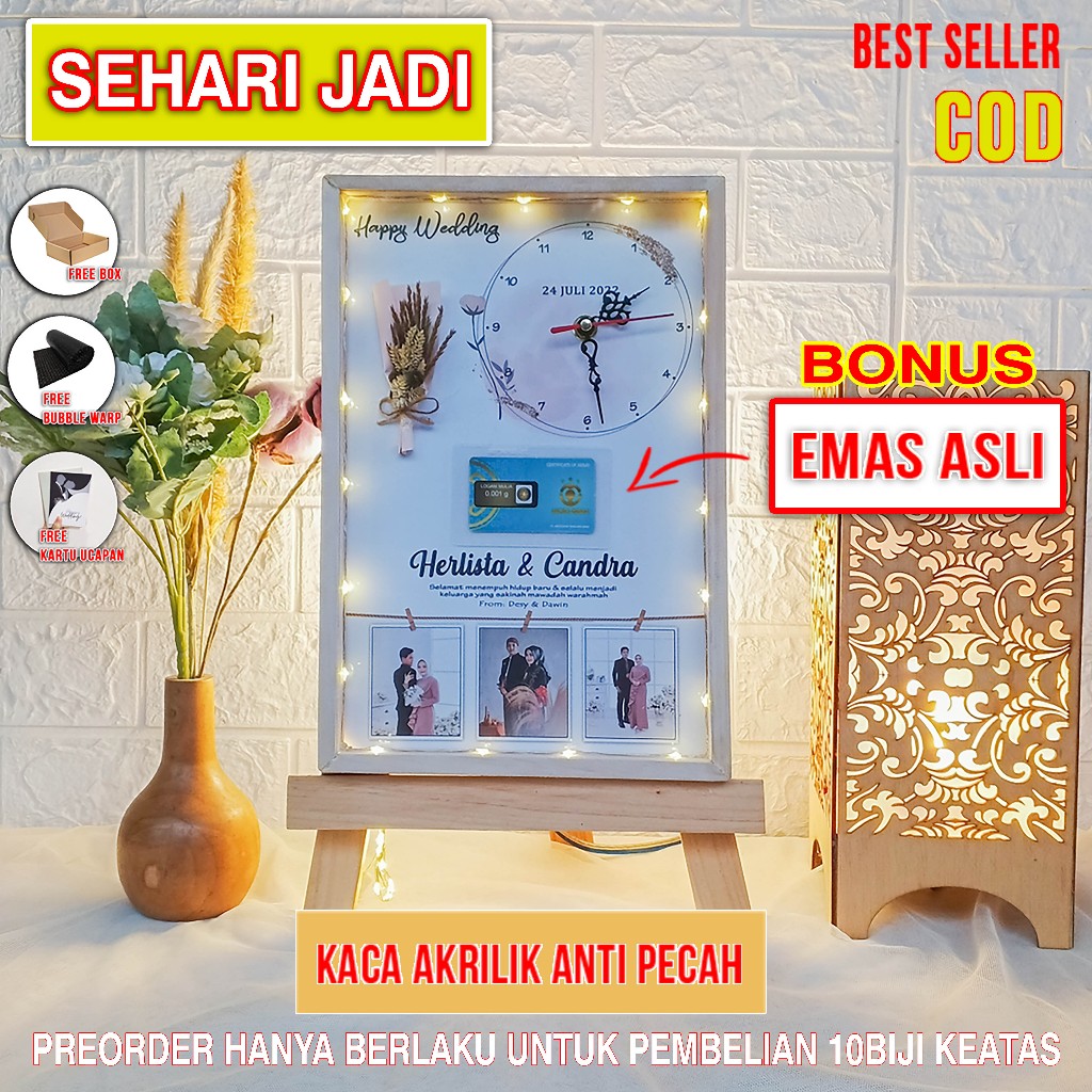 Jual JAM DINDING CUSTOM UNIK KADO PERNIKAHAN KADO WEDDING ULANG TAHUN ...
