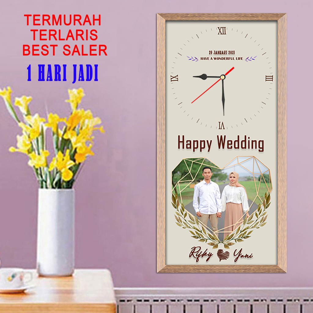 Jual JAM DINDING CUSTOM UNIK KADO PERNIKAHAN KADO WEDDING ULANG TAHUN ...