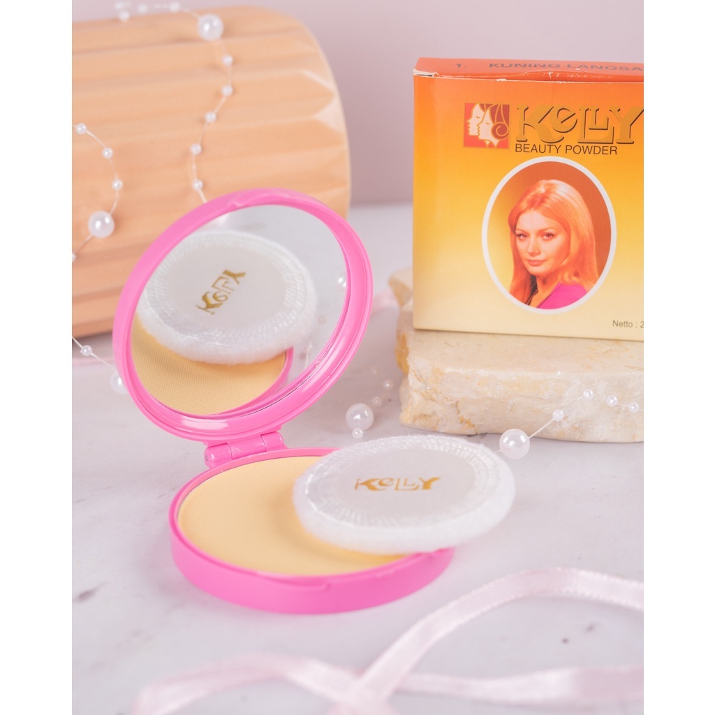 Jual KELLY Beauty Compact Powder Kuning Langsat 22,5gr | Shopee Indonesia