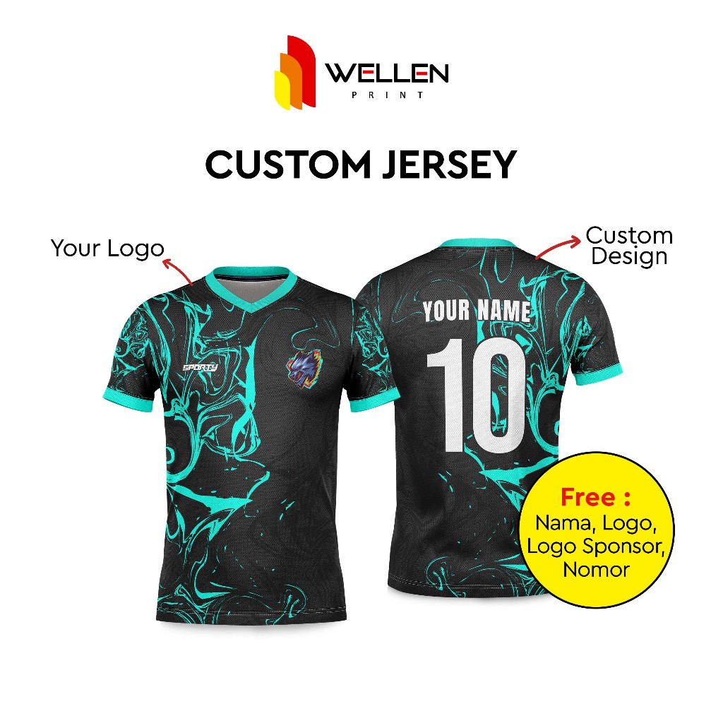 Jual WELLEN PRINT – Cetak Custom Jersey Bola / Print Atasan Baju Kaos ...