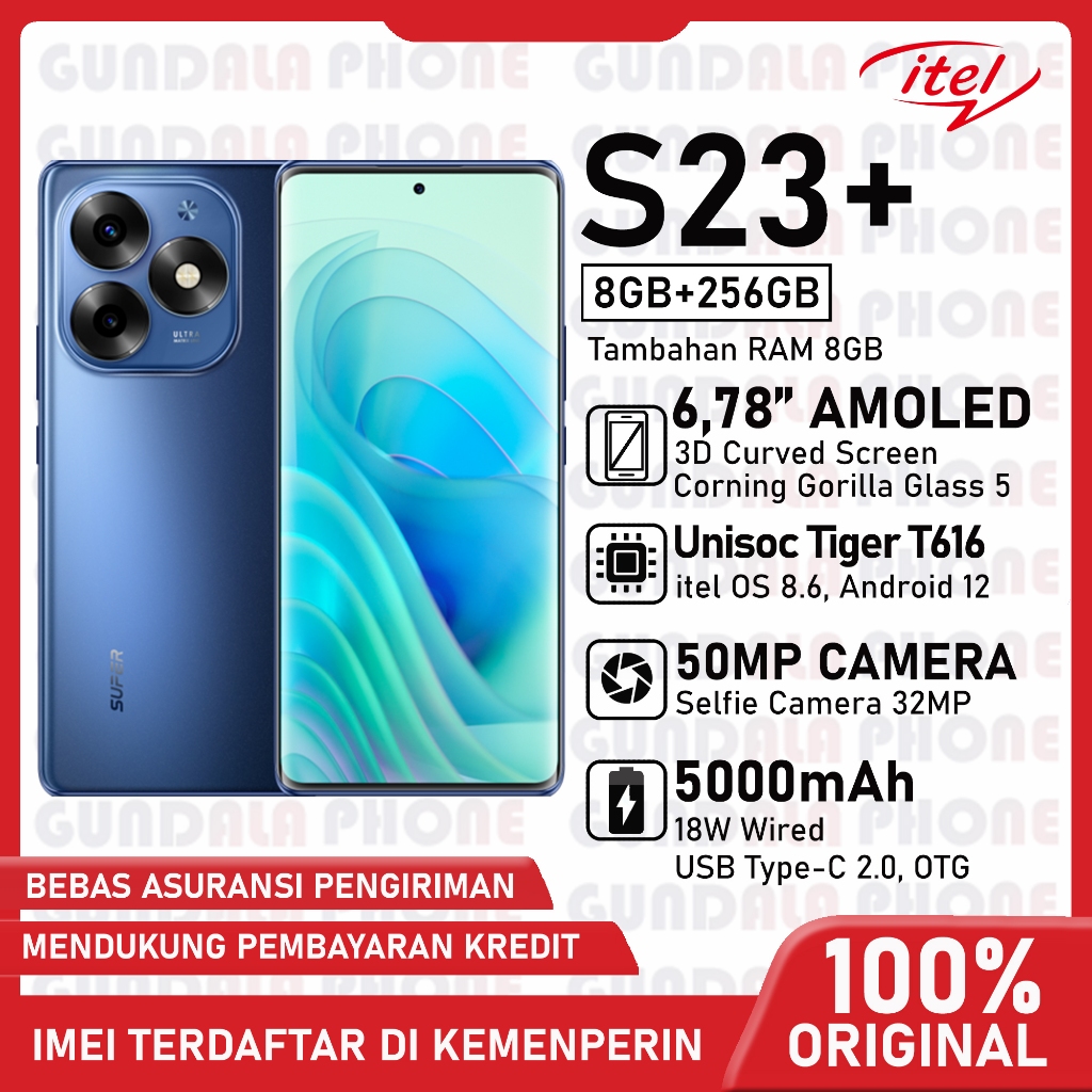 Jual itel S23+ Plus (8+8GB)16GB + 256GB - AMOLED, NFC - Garansi resmi ...