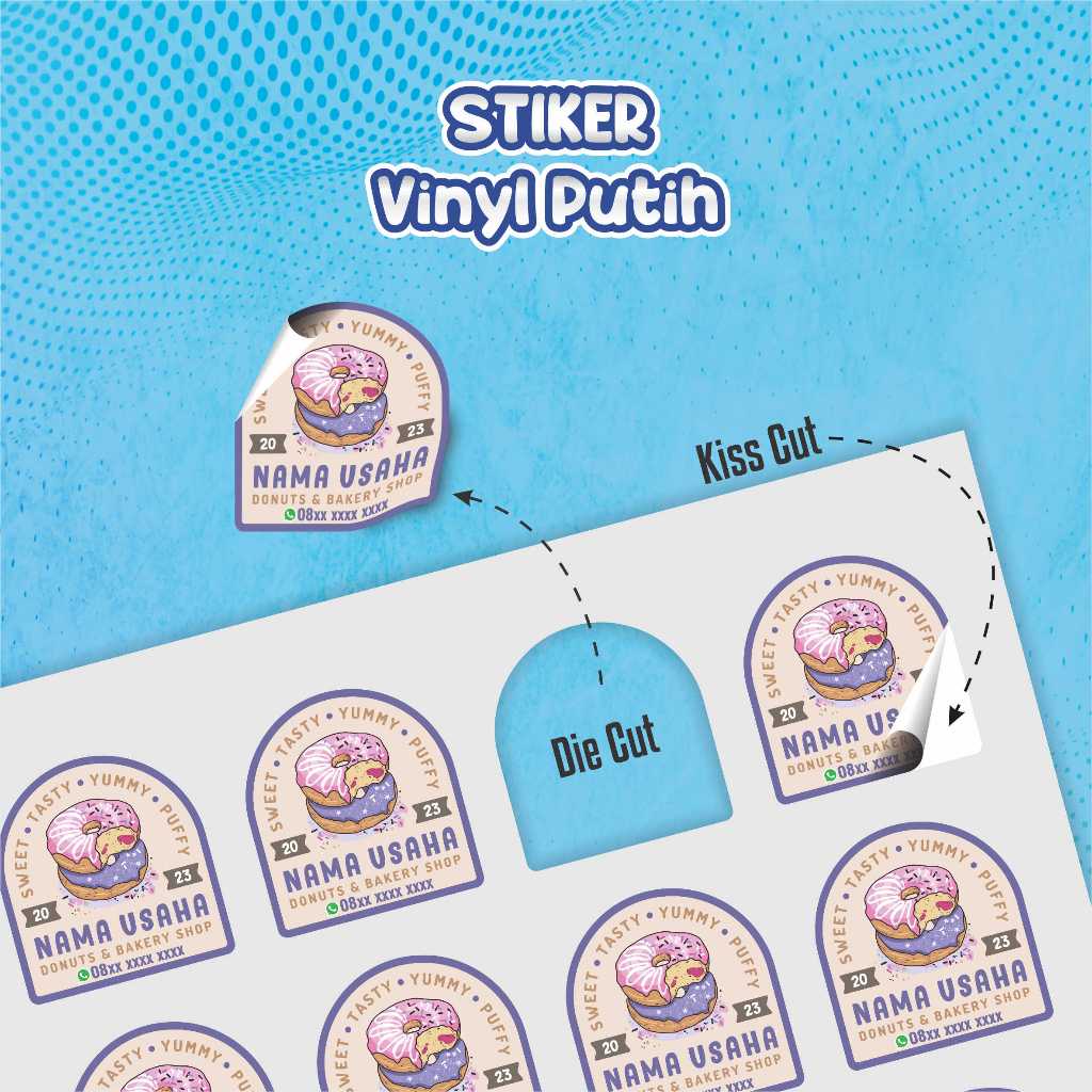 Jual CETAK - PRINT STIKER VINYL PUTIH GLOSSY BUKAN TRANSPARAN CUT A3 ...