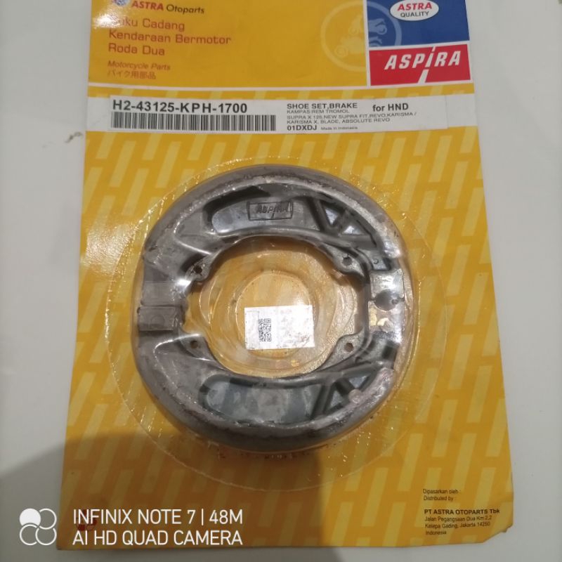 Jual Kam pas rem/ brake shoe kph Supra x 125, new supra fit, revo ...