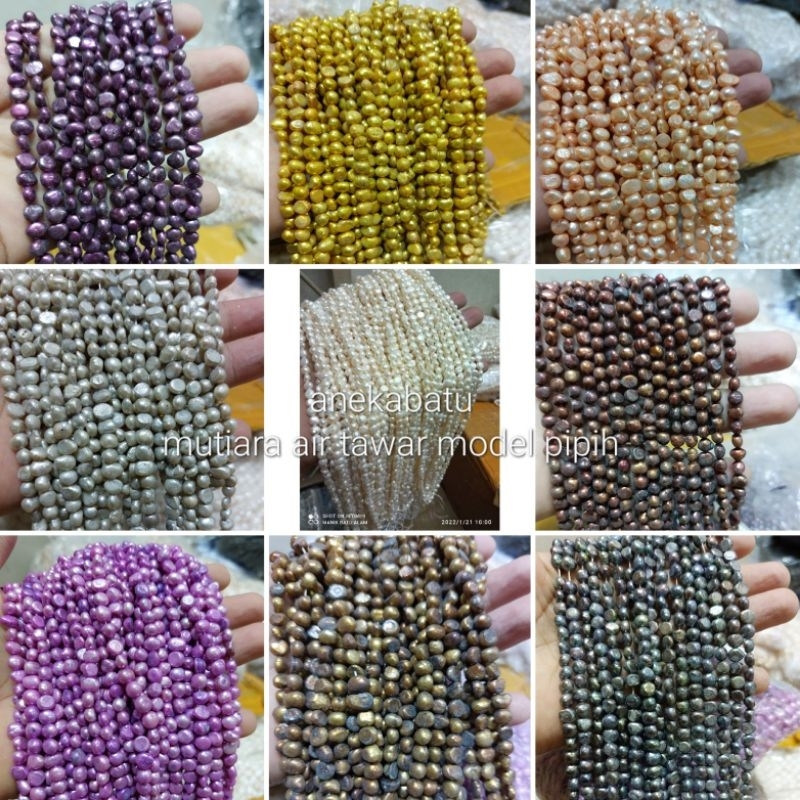 Jual MUTIARA AIR TAWAR MODEL PIPIH WARNA BROKEN WHITE SIZE 6MM,8MM,10MM PANJANG -+ 27cm | Shopee ...