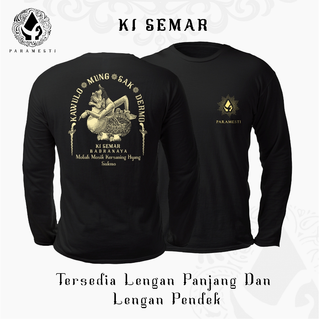 Jual Kaos Budaya Jawa Paramesti Wayang Ki Semar Lengan Panjang | Shopee ...