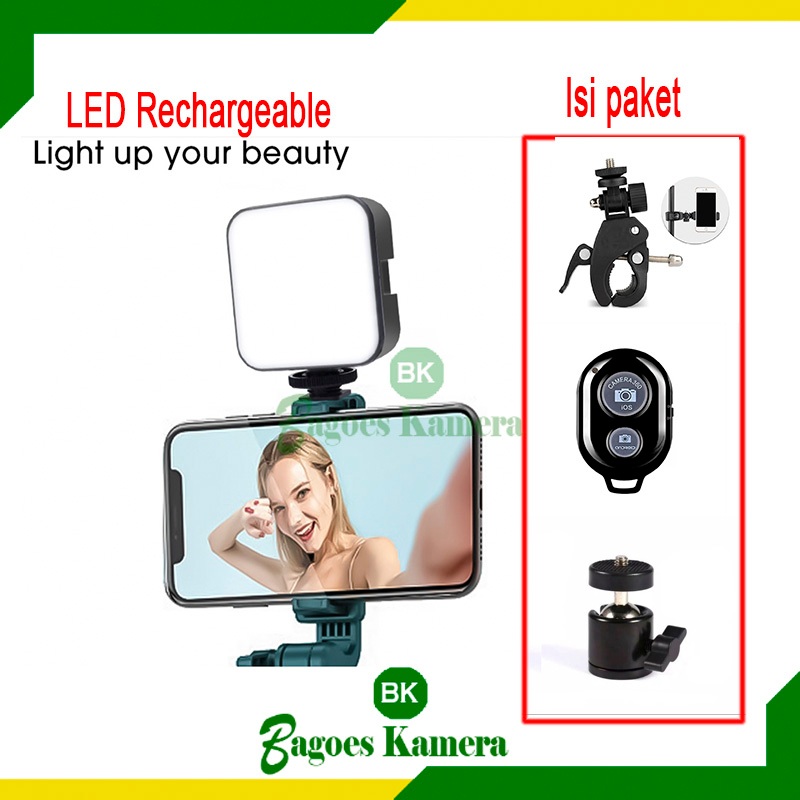 Jual Lampu LED Rechargeable Isi Ulang Video Light Kamera DSLR ...