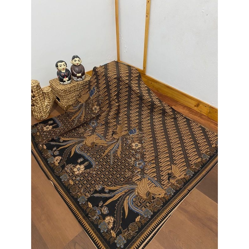Jual Kain batik solo cakar merak seling coklat biru | Shopee Indonesia