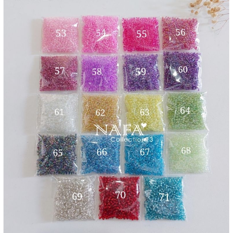 Jual (20gram) Mote payet pasir bening 8/0 (3mm) | Shopee Indonesia