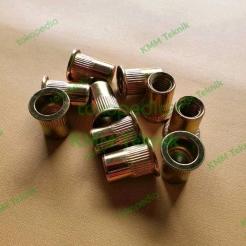 Jual MUR RIVET NUT M4 M 4 4MM BAUT RIVETING STAINLESS KUNING CARBON ...