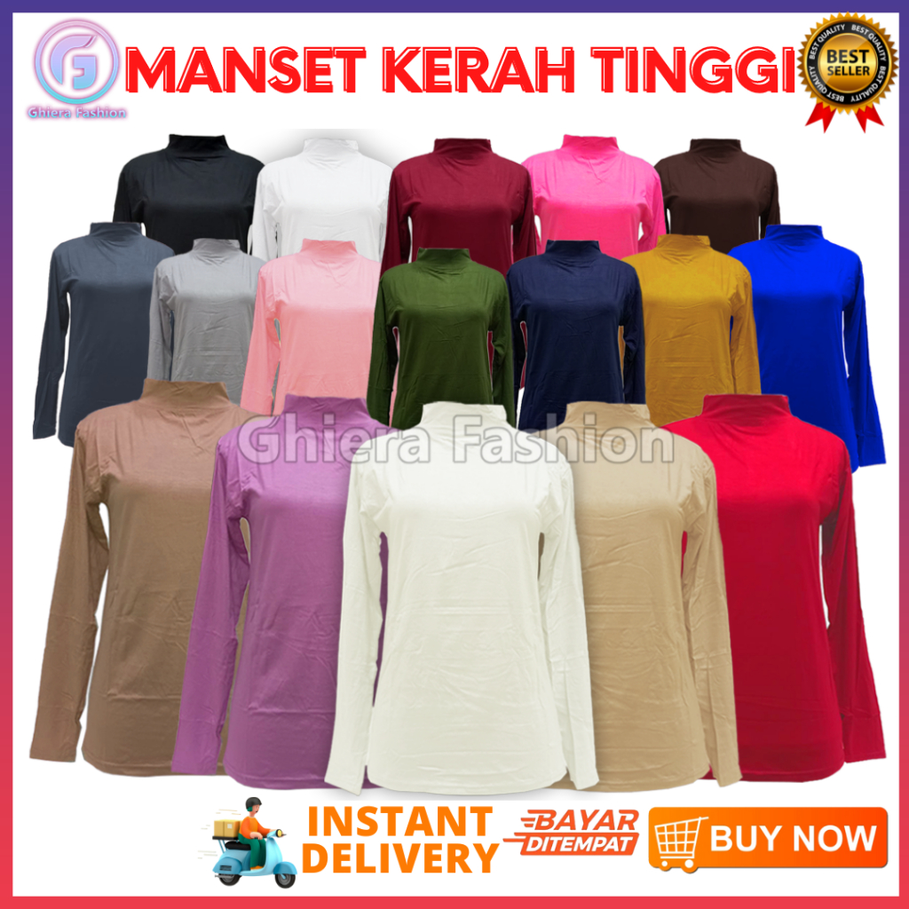 Jual Manset Premium Basic Turtle neck Mangset Wanita Maset Perempuan ...