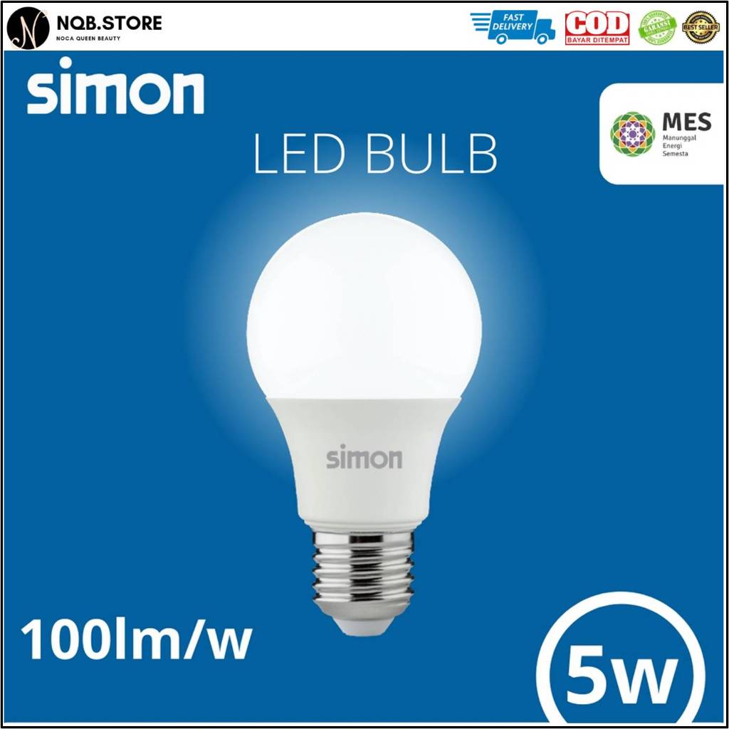 Jual NQB - Lampu SIMON LED Bulb 5 Watt Bohlam 5W Bola 5Watt - Lamp ...