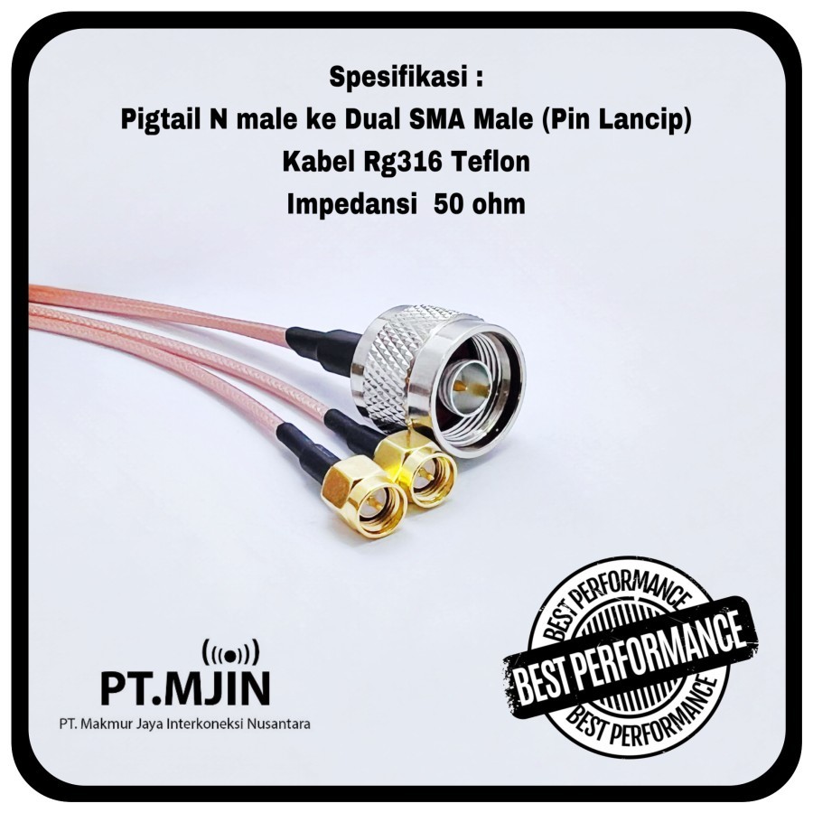 Jual Kabel Pigtail Dual SMA male ke N male Rg316 Panjang 30Cm | Shopee Indonesia