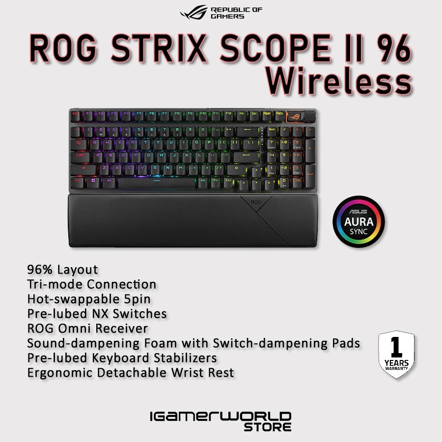 Jual ASUS ROG Strix Scope 2 96 Tri Mode Connection Gaming Keyboard ...
