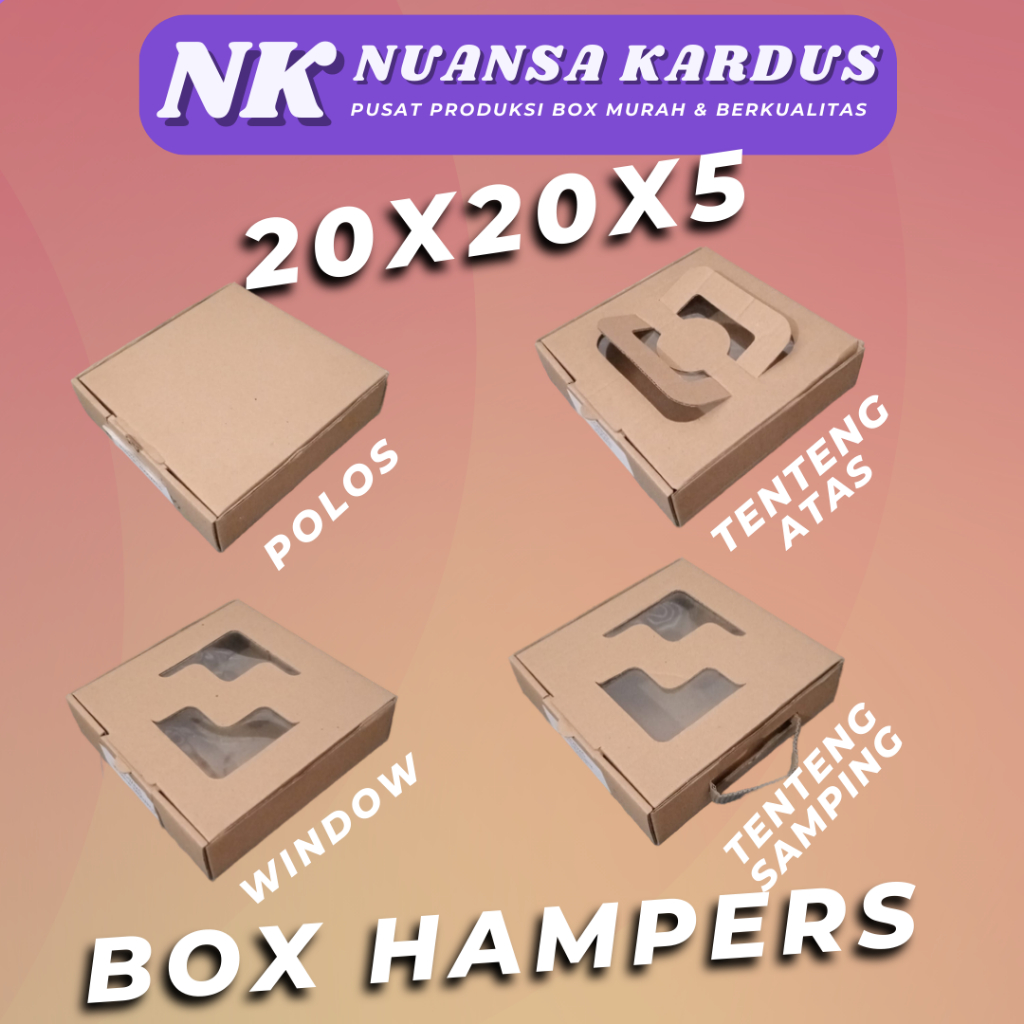 Jual BOX KARDUS DUS 20X20X5 cm Polos / Die Cut/ Box Hampers/ Box Gift ...
