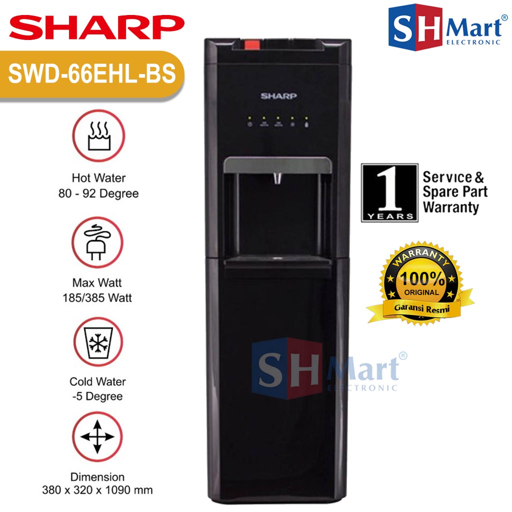 Jual DISPENSER GALON BAWAH SHARP SWD66EHLBS / SWD-66EHL-BS / SWD66EHL GARANSI RESMI | Shopee ...