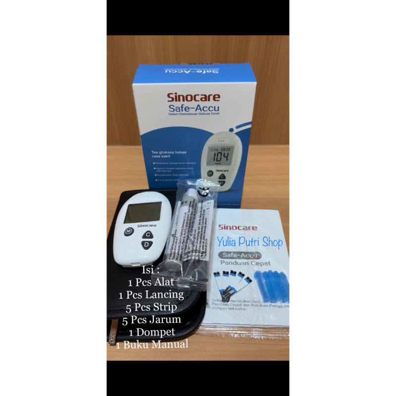 Jual Paket Hemat Tes Gula Darah Sinocare Sinoheart Safe Accu FREE Jarum ...