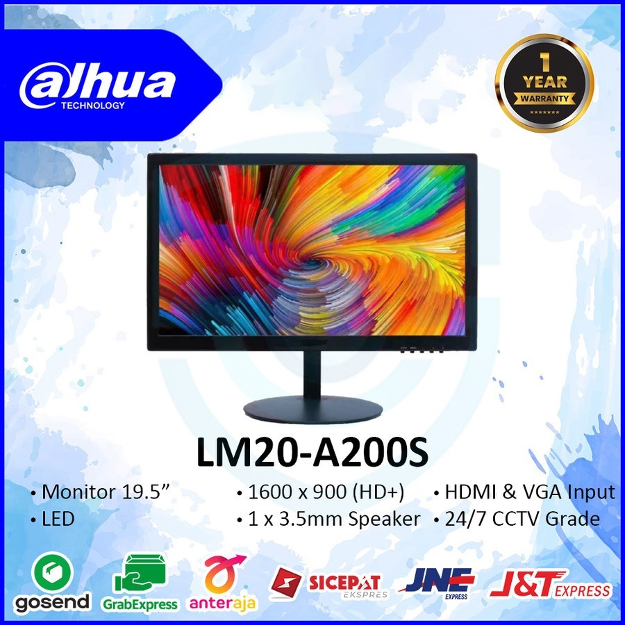 Jual Monitor LED Dahua 19,5 inch LM20-A200S HD+ VGA HDMI | Shopee Indonesia