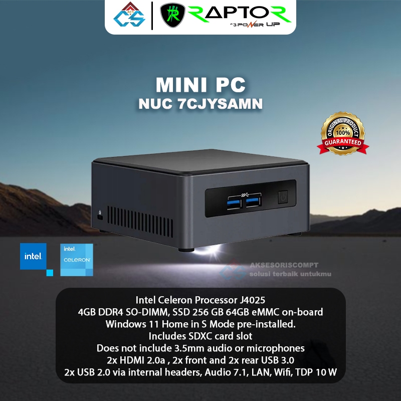 Jual MINI PC Intel NUC 7CJYSAMN Intel Celeron J4025 | Shopee Indonesia