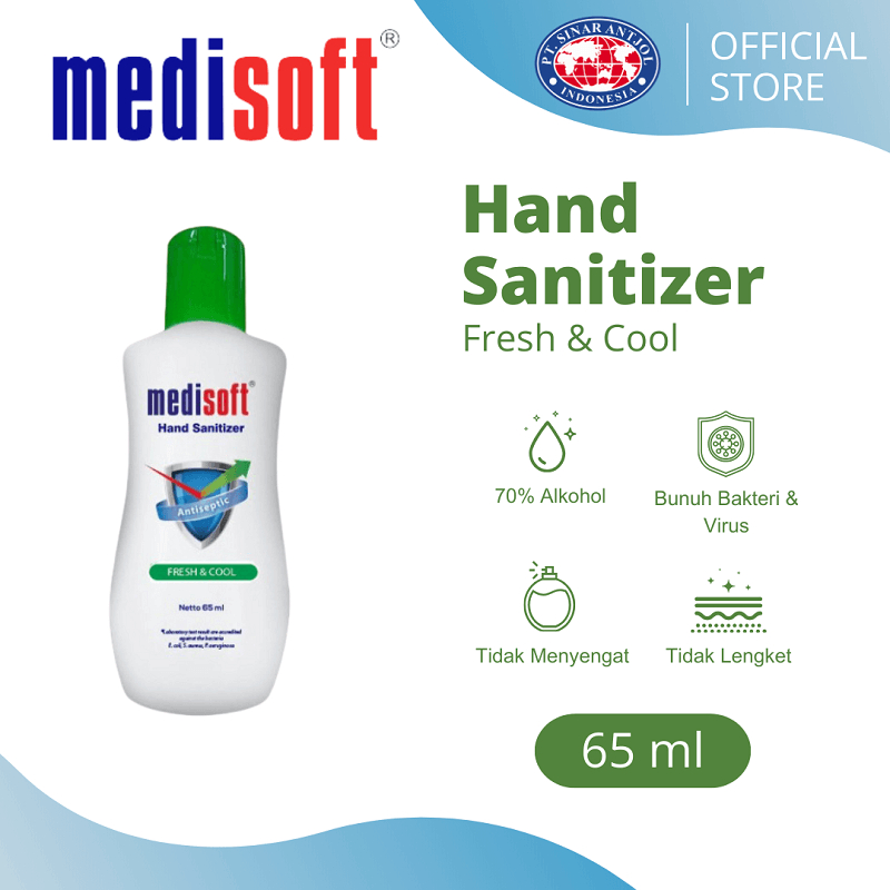 Jual Medisoft Hand Sanitizer 65ml Gel Cairan Anti Kuman - Hijau Fresh N ...