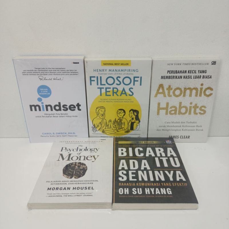 Jual Paket 5 Buku Mindset Filosofi Teras Atomic Habits The