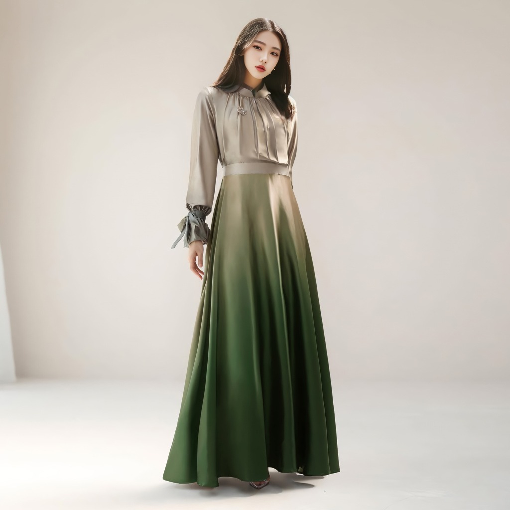 Jual Demore Gracia Shade Dress Silk Gradasi Gaun Wanita Elegan ...