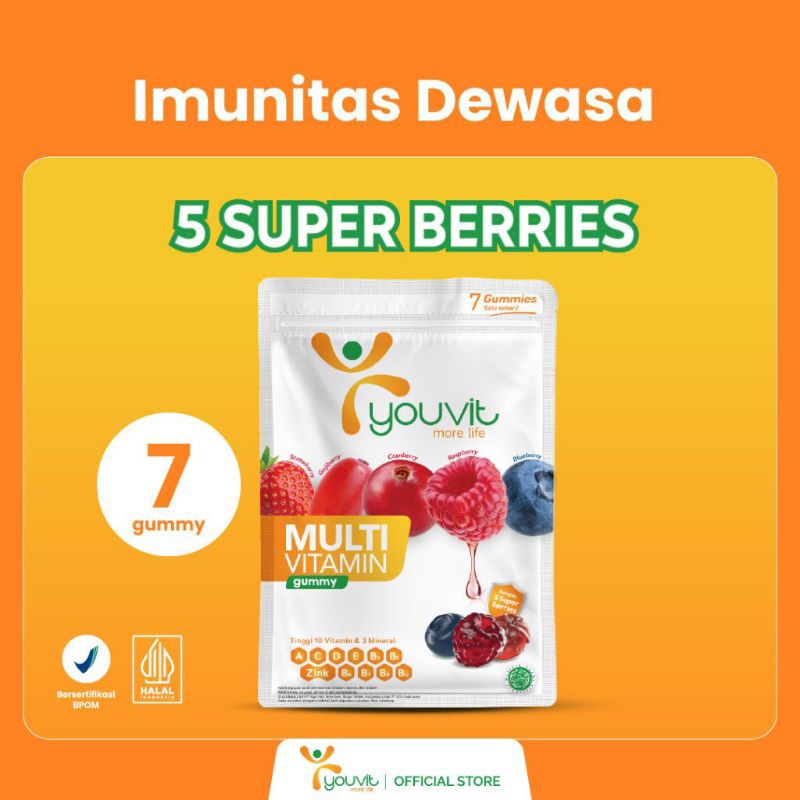 Jual Youvit - Multivitamin Gummy DEWASA untuk Imunitas | Youvit Multivitamin Dewasa 7 Hari ...