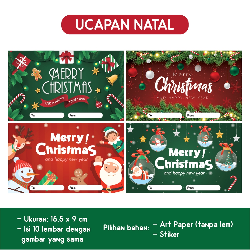 Jual UCAPAN NATAL MEARRY CHRISTMAS TEMPELAN HAMPERS TOPLES NASTAR ...