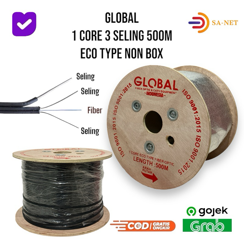 Jual Global 1 Core 3 Seling 500m Kabel Fo Fiber Optic Dropcore 1 Core