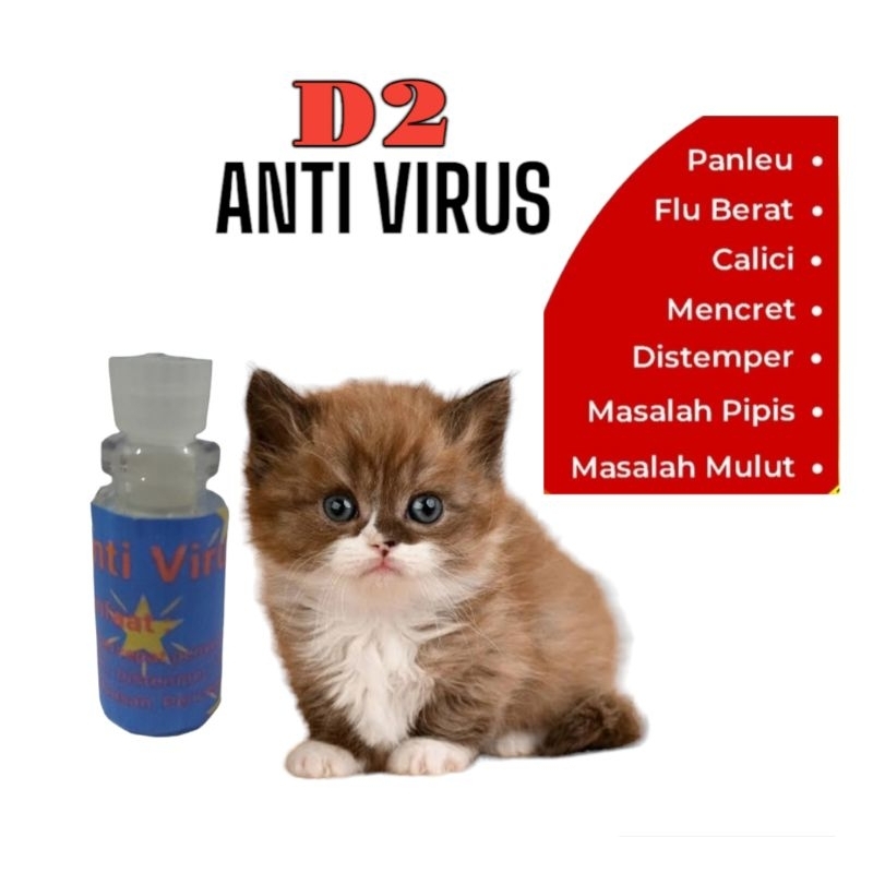 Jual Obat Kucing D2 Anti Virus Kucing Flu Berat Panleu Calici Mencret ...