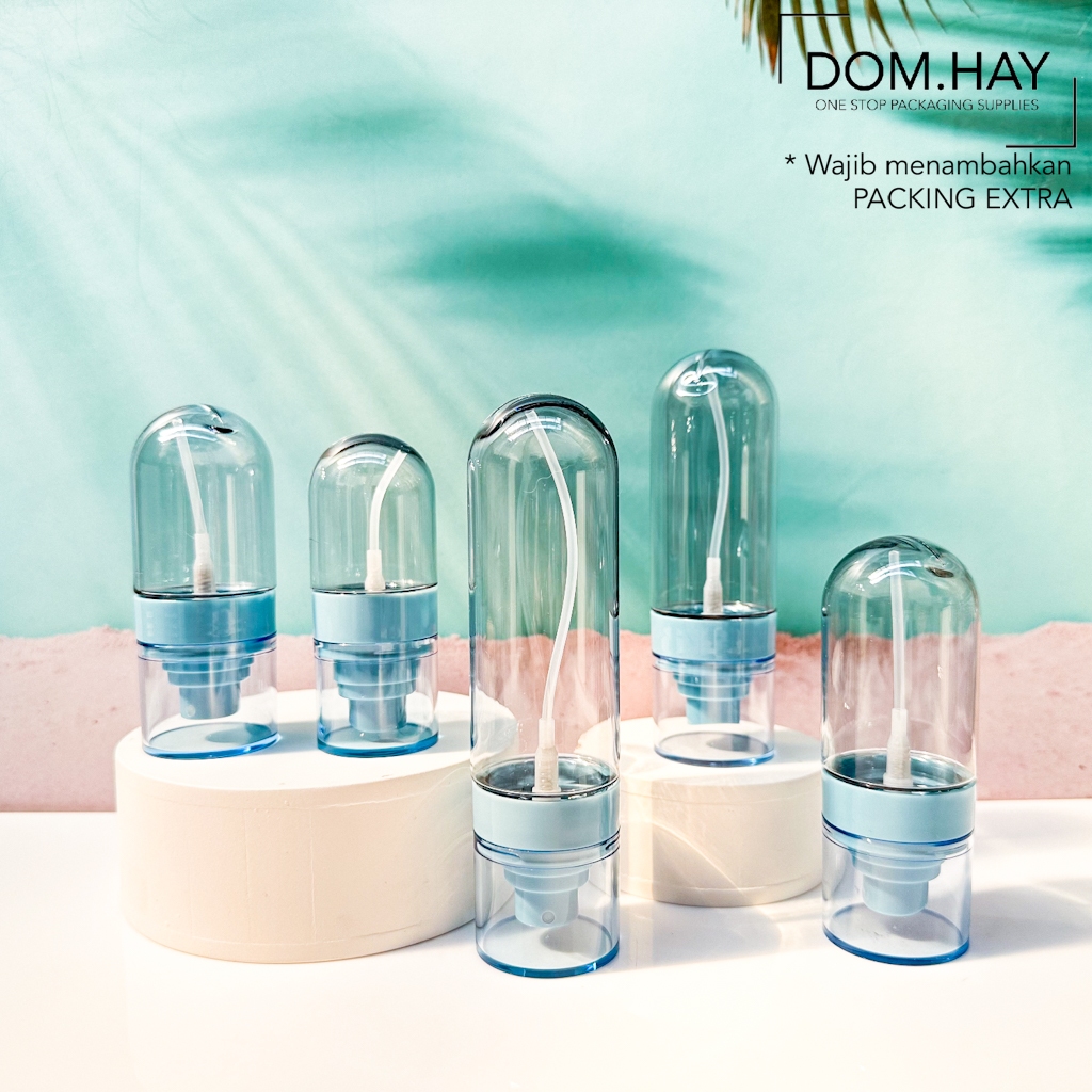 Jual Botol Spray Plastik Oval Slim Biru 30ml 50ml 60ml 80ml 100ml ...