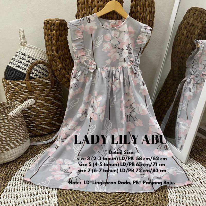 Jual WHITELILY - Lady Lily Abu - Dress Anak Perempuan 2-7 Tahun ...