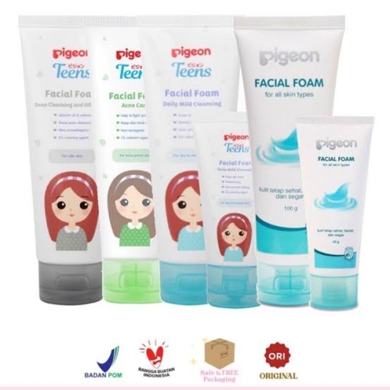 Jual PIGEON TEENS - FACIAL FOAM PIGEON 40/100 Gr | Shopee Indonesia