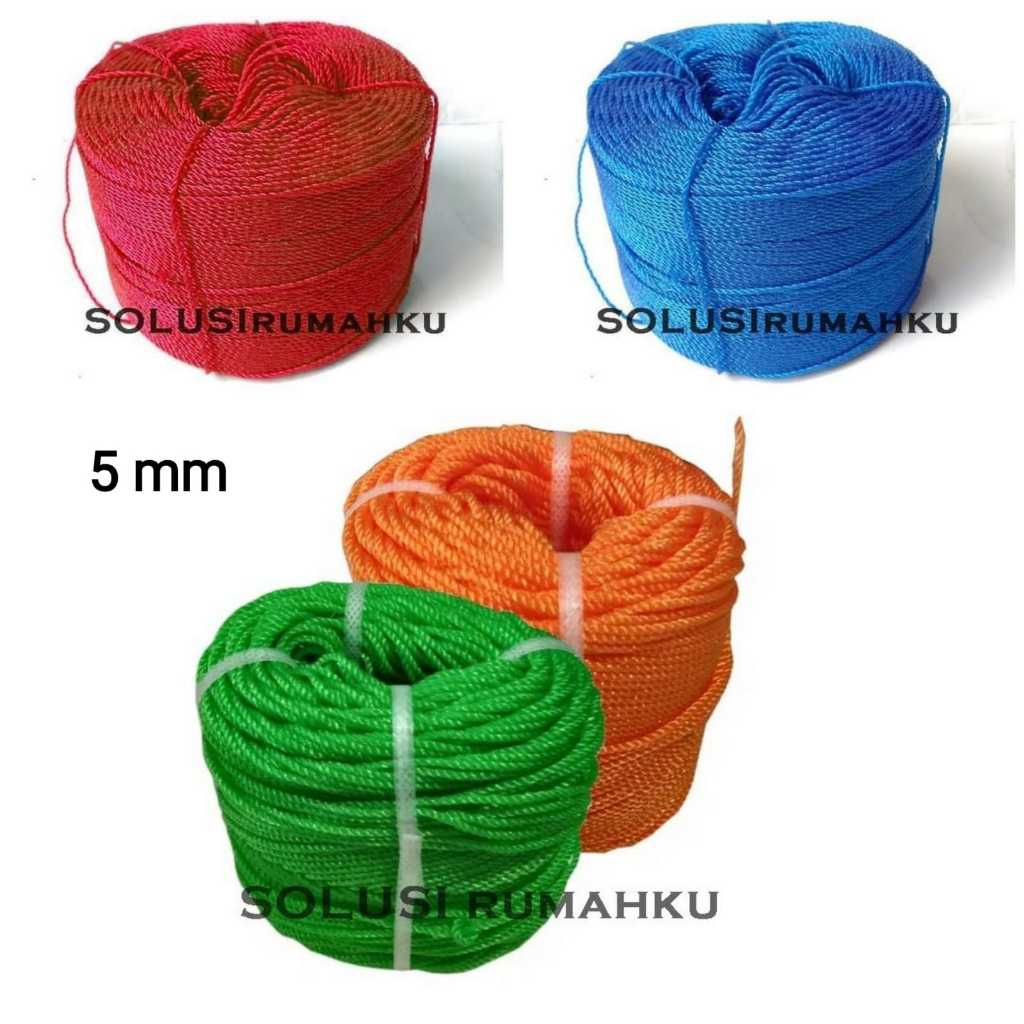 Jual Tali Tambang Plastik 5mm 1 KG 1 RIDO Flexible Lentur SATU Kilogram ...