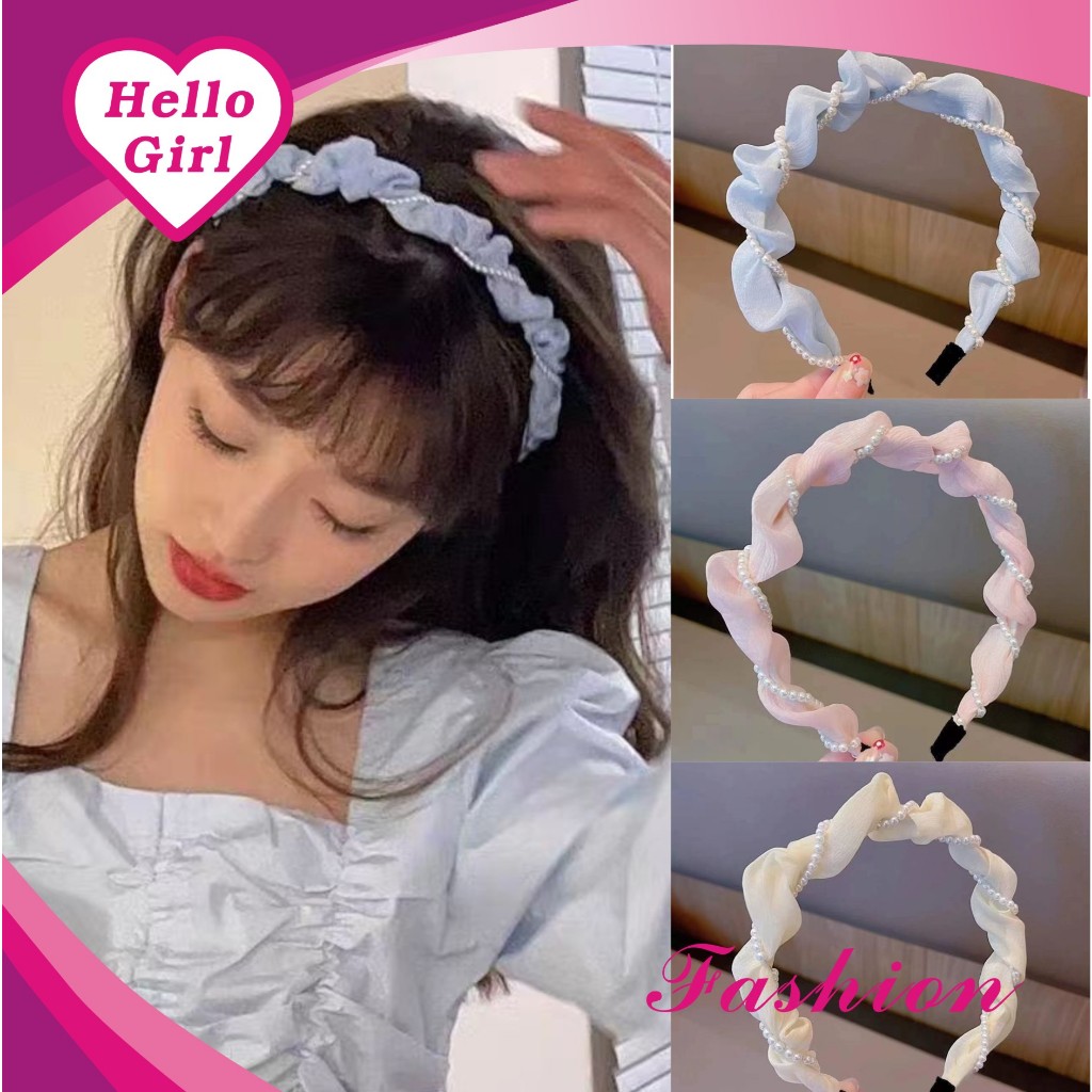 Jual (Hello Girl) B69 Bando Wanita Moif Mutiara Spiral Gaya Korea ...