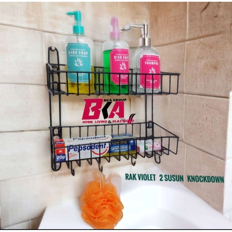 Jual Rak Kamar mandi rak sabun shampoo anti karat 2 susun serbaguna ...